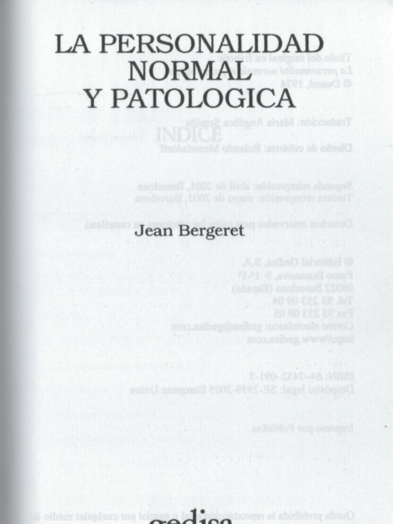 La Personalidad Normal y Patologia - Jean Bergeret - 181 - 201 - Opt ...