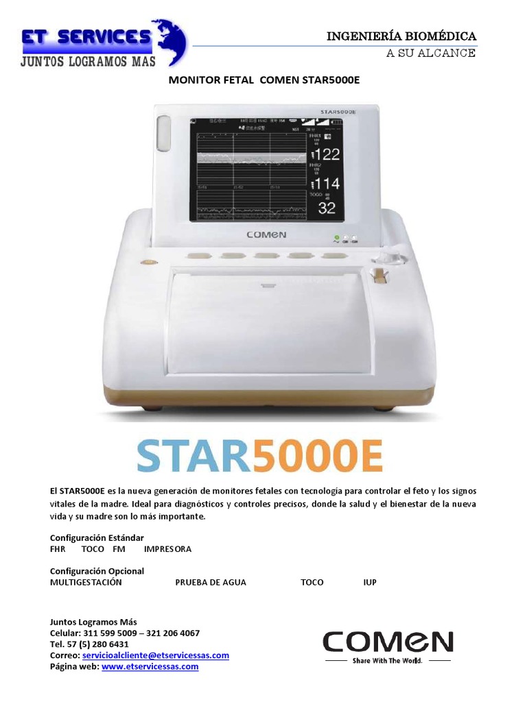 Catalogo Monitor Fetal COMEN STAR5000E | PDF | Impresora (Computación) | Monitor de computadora
