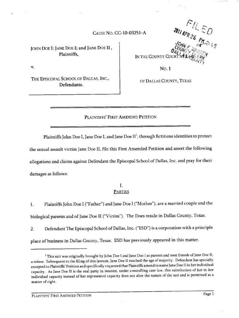 ESD Parents First Amended Complaint | PDF | Wellness