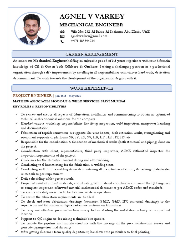 Cv-Agnel V Varkey | PDF | Welding | Construction