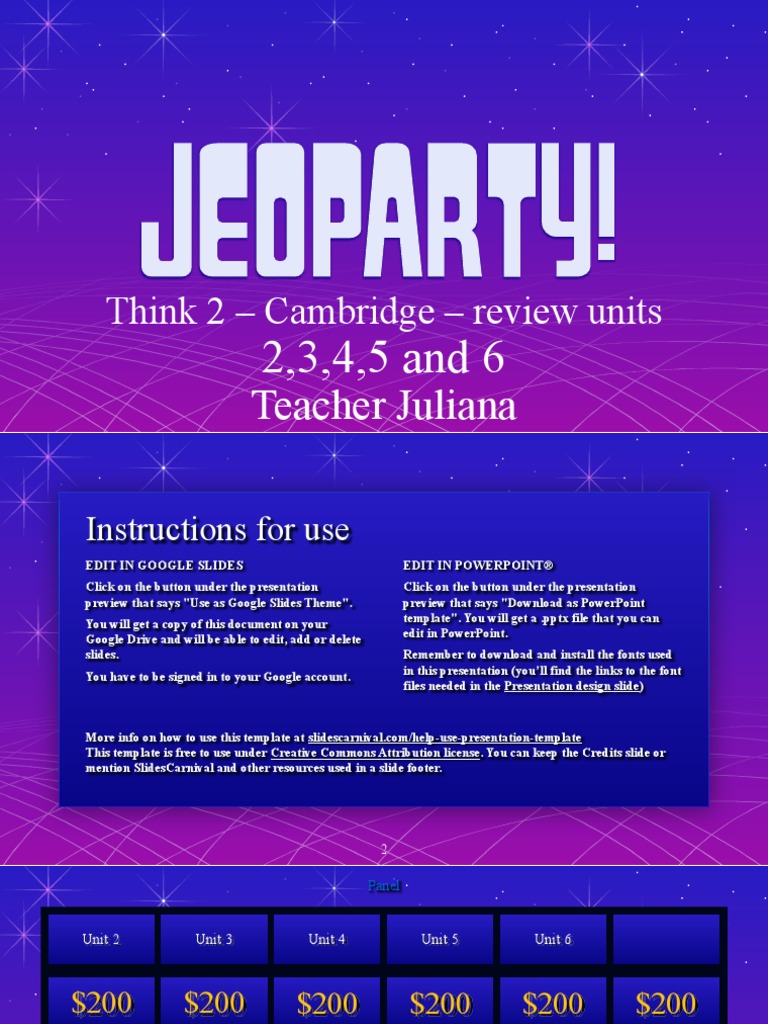 Jeopardy Review Units Thinks 2 | PDF | Microsoft Power Point | Computing
