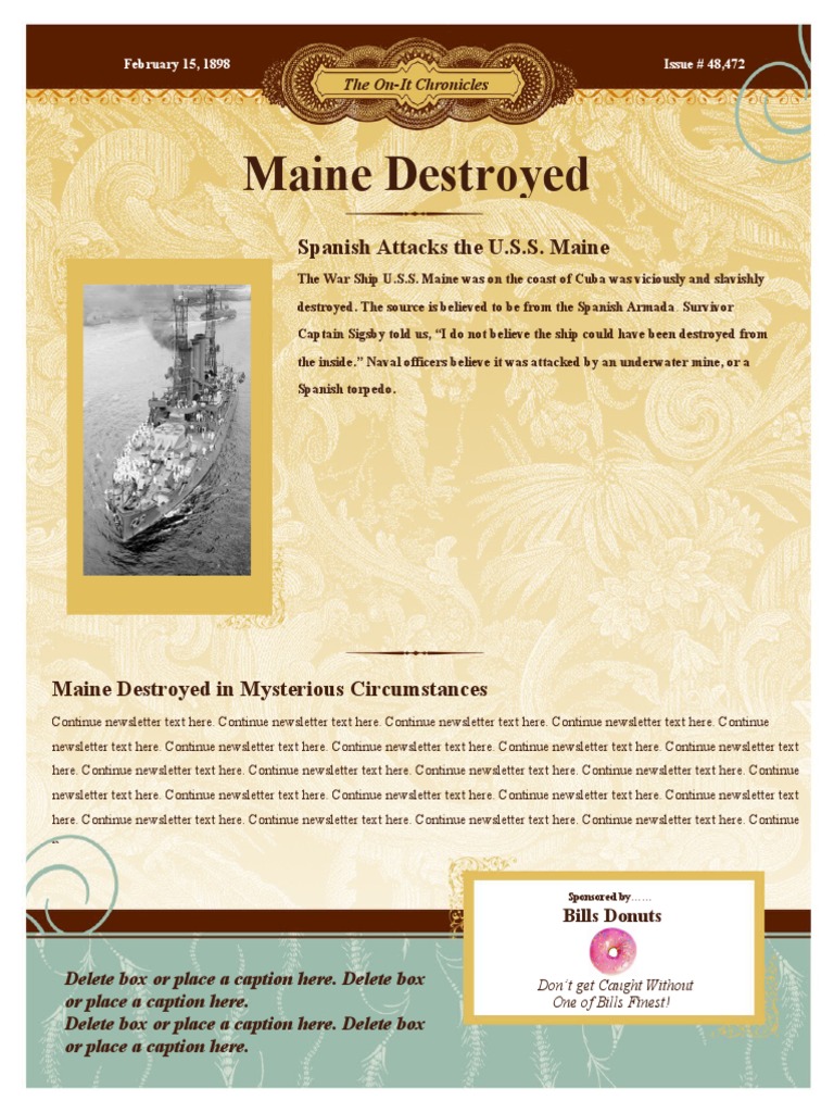 Maine Destroyed: Spanish Attacks The U.S.S. Maine | PDF | Journalism