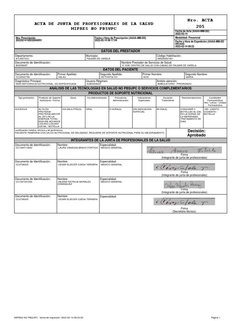 Actas de Junta de Adis Salas 3 | PDF | Medicina | Ciencias de la Salud