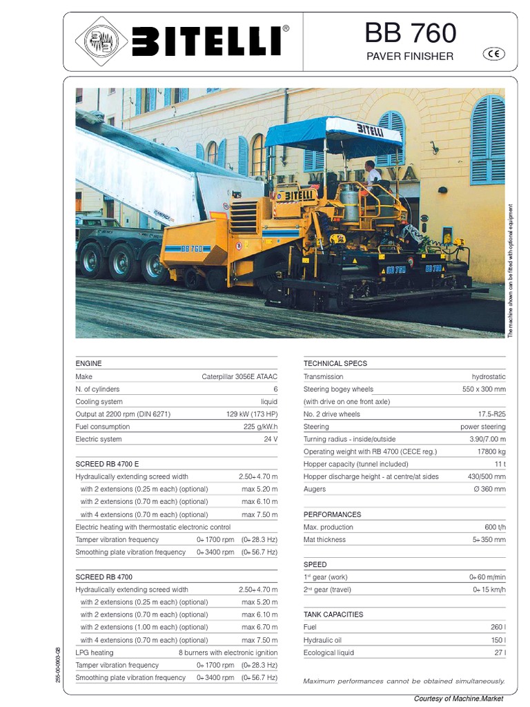 Bitelli Pavers Workshop Manual | PDF | Engines | Transmission (Mechanics)