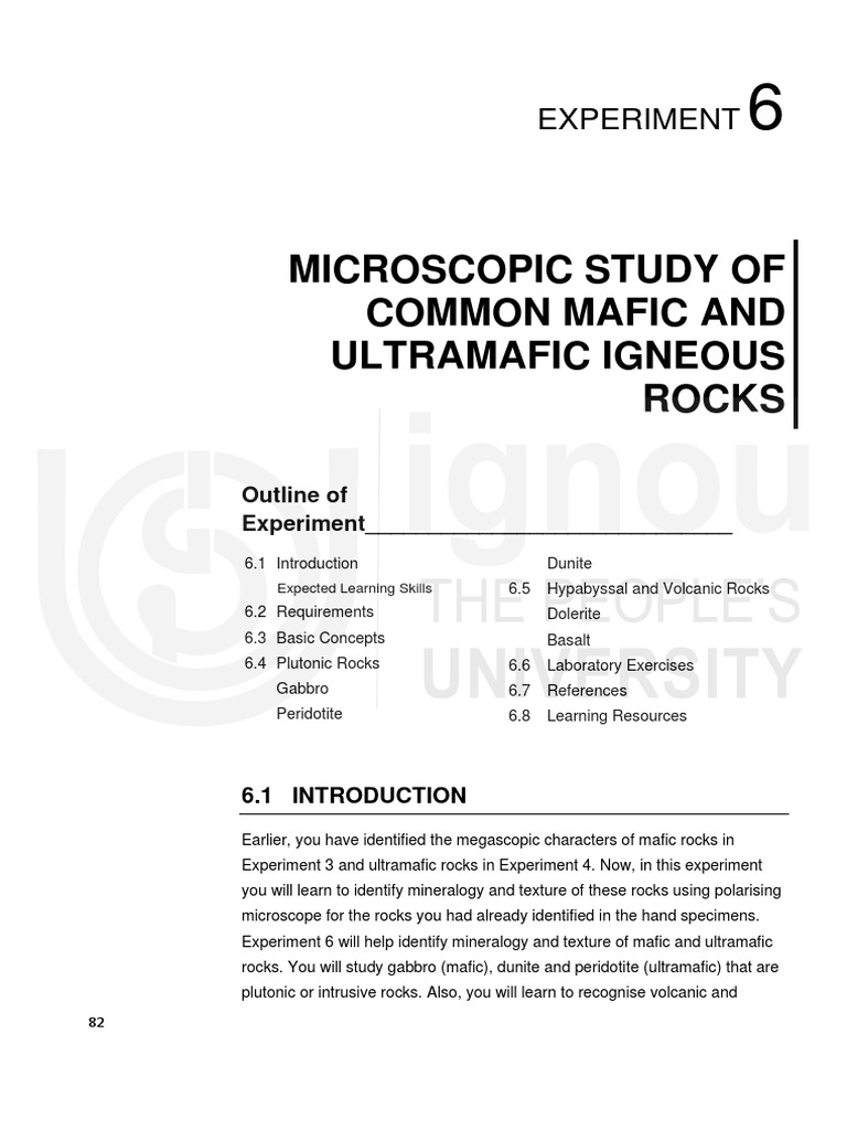 Microscopic Study of Common Mafic and Ultramafic Igneous Rocks | PDF ...