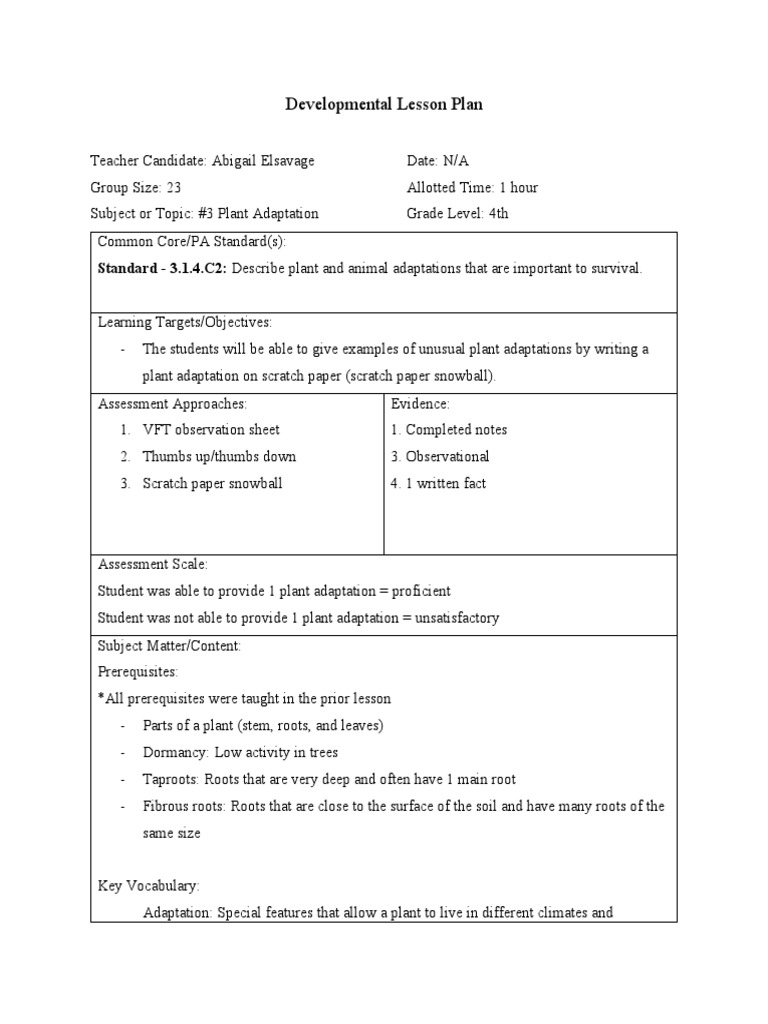 3 Plant Adaptations | PDF | Botany | Organisms