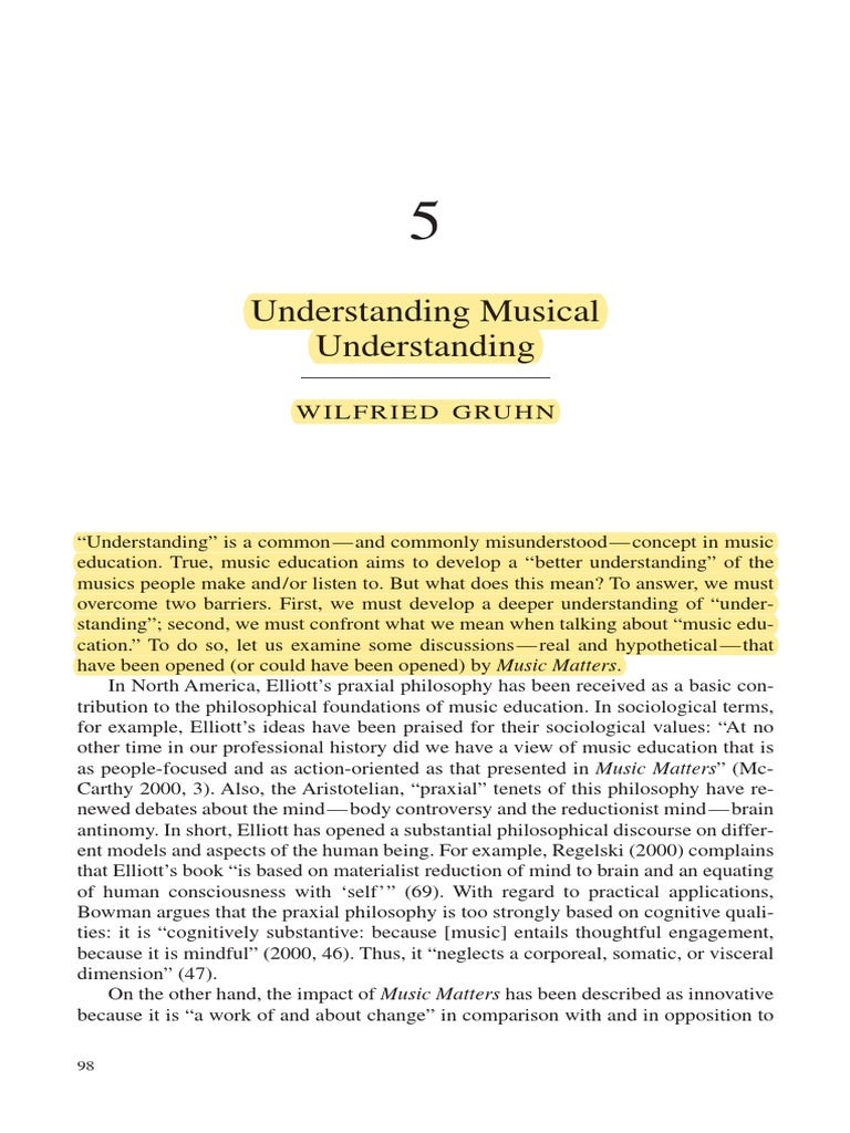 Understanding Music Education Dynamics | PDF | Perception | Mind