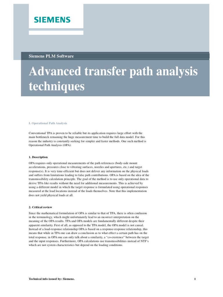 Advanced Transfer Path Analysis Techniques - 2 | PDF | Principal ...