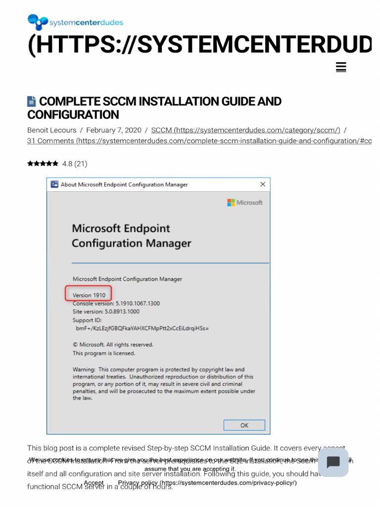 Complete SCCM Installation Guide and Configuration | PDF | Internet Privacy | Http Cookie