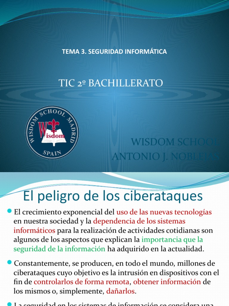 Tema 3. Seguridad Informática | PDF | Clave (criptografía) | Privacidad ...