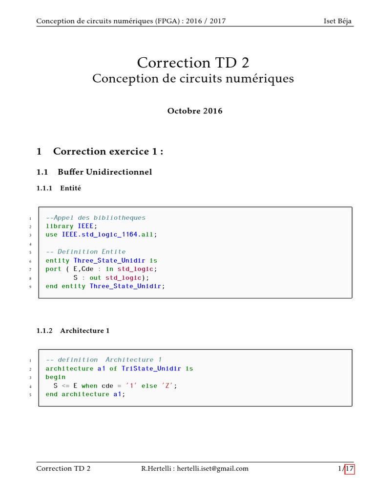 Correction TD 2: Conception de Circuits Numériques | PDF | Engineering | Electronic Design
