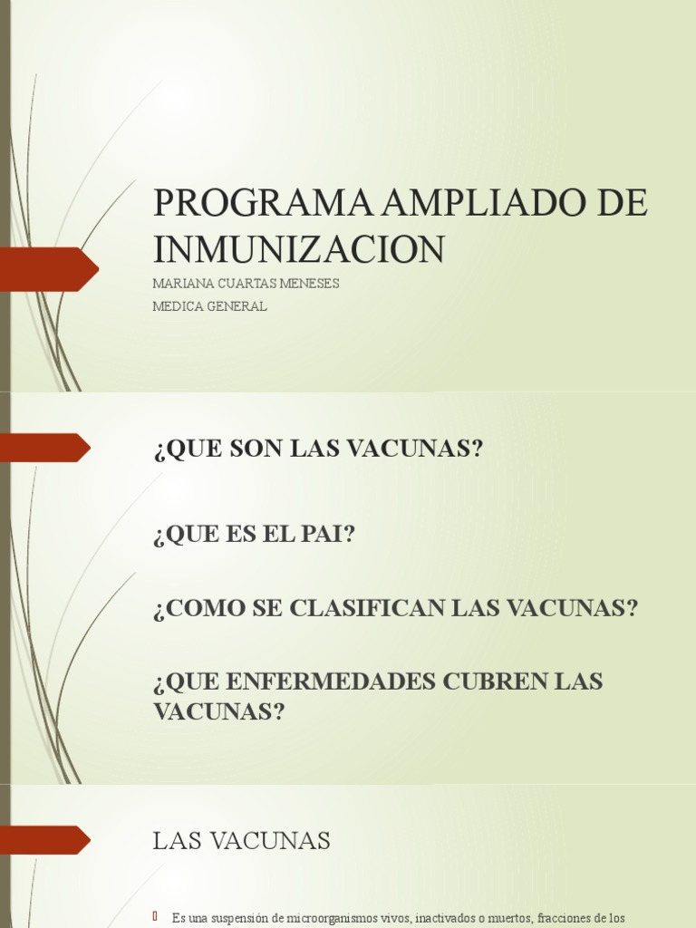 Programa Ampliado de Inmunizacion | PDF | Vacunas | Virus