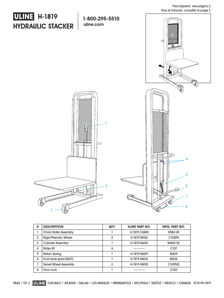 Stacker Hidraulico Partes | PDF