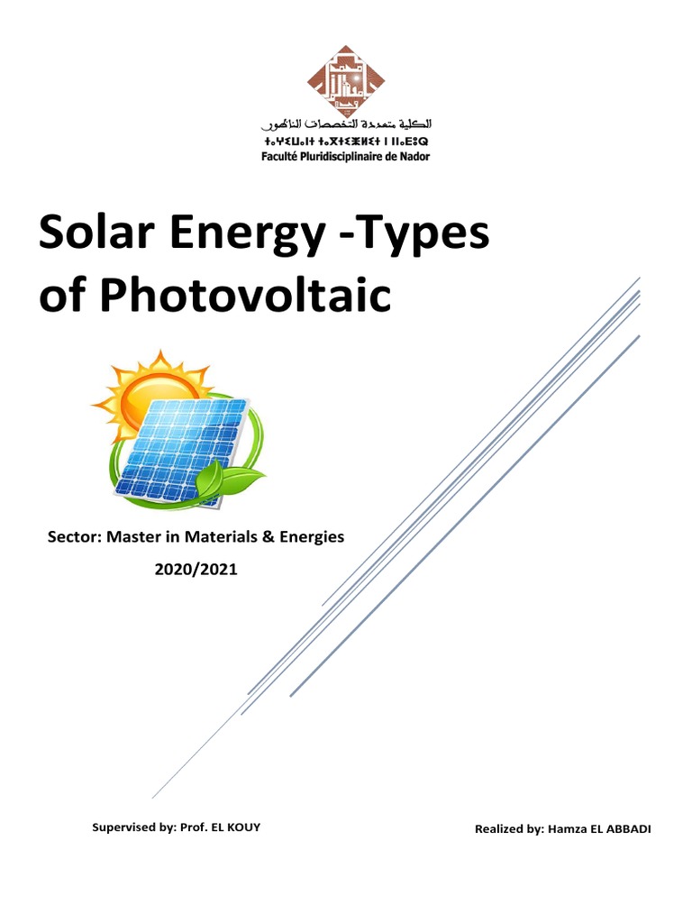Types of Photovoltaic Solar Energy | PDF | Photovoltaics | Solar Energy