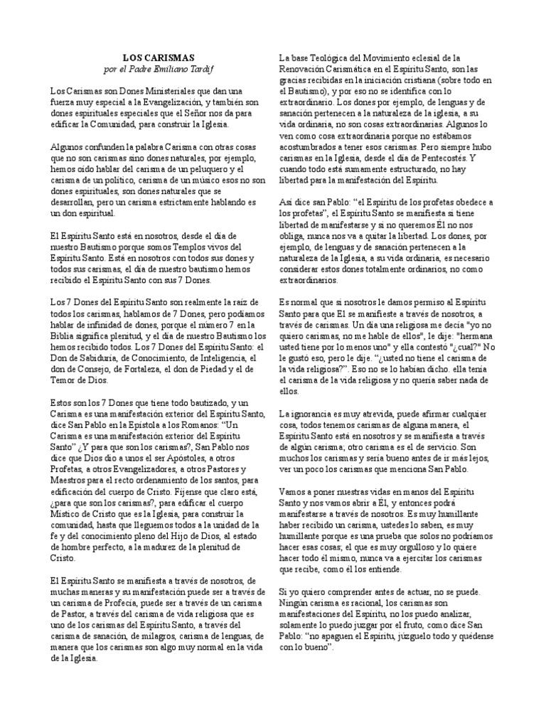 Padre E Tardif | PDF | Oración | Carisma