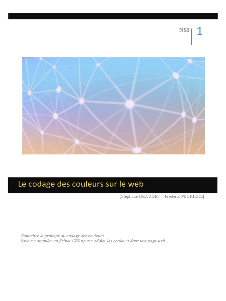 Codage des couleurs en CSS et RGB | PDF | Modèle de couleur en RVB ...