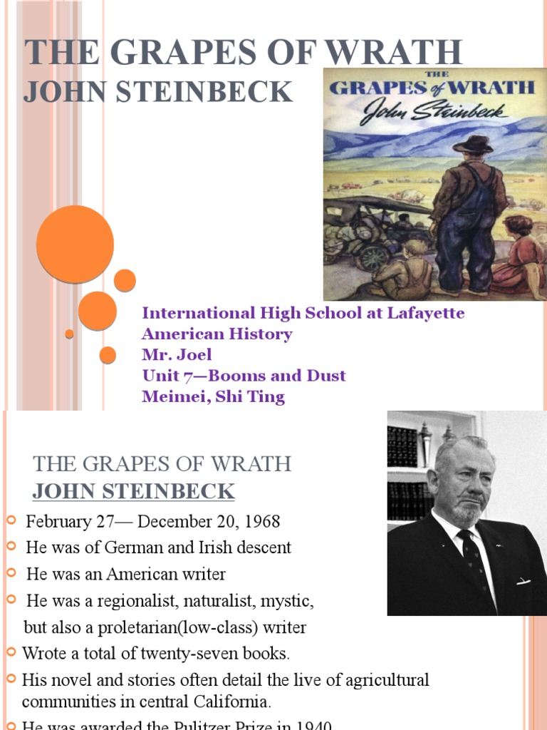 High School Study: Grapes of Wrath | PDF | John Steinbeck