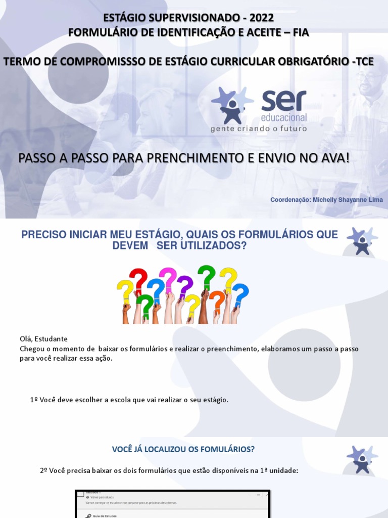 Passo A Passo Envio de Formulários Estágio Atualizado PDF | PDF