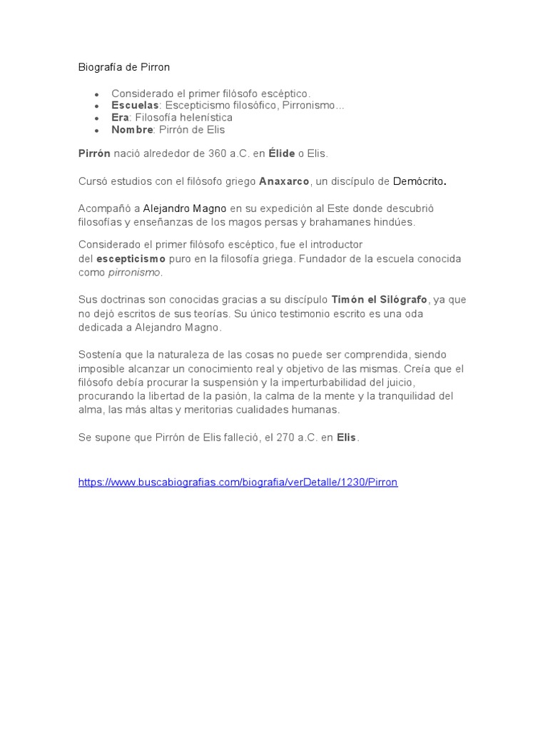 Biografía de Pirron | PDF