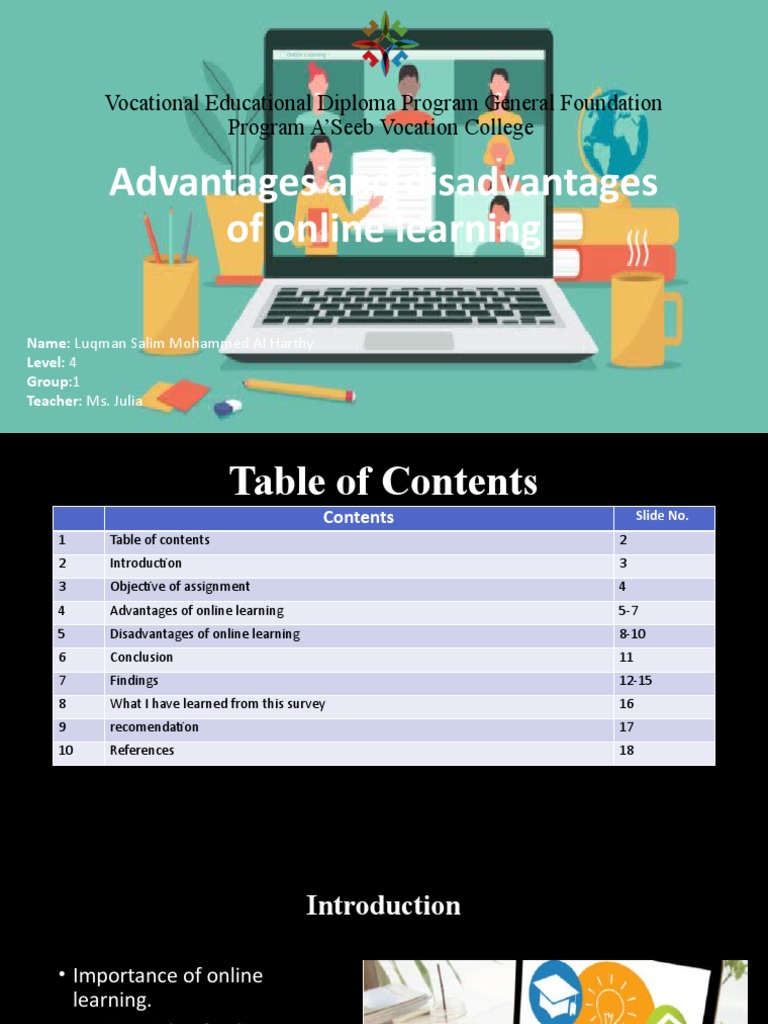 Advantages and Disadvanteges of Online Learning | PDF | Educational ...