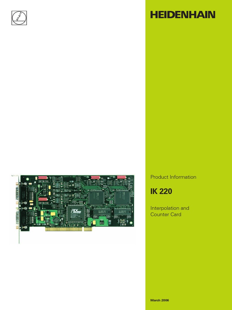 Heidenhain IK 220 Counter Card Overview | PDF | Personal Computers ...