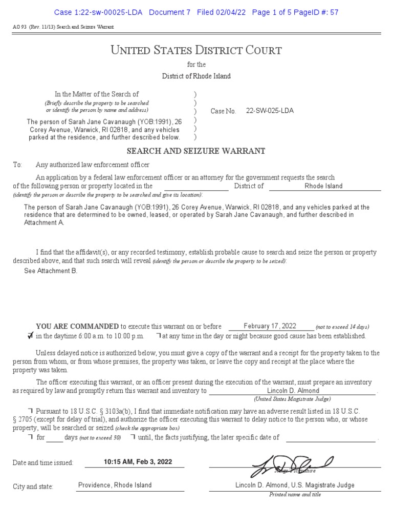 Search and Seizure Warrant | PDF | Search Warrant | Search And Seizure