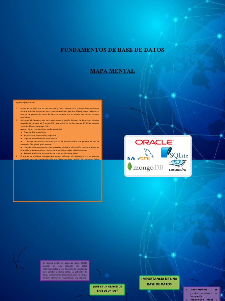Mapa Mental Base de Datos | PDF | Bases de datos | SQL
