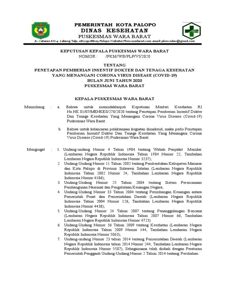 SK Insentif Juni New | PDF | Pengembangan Diri