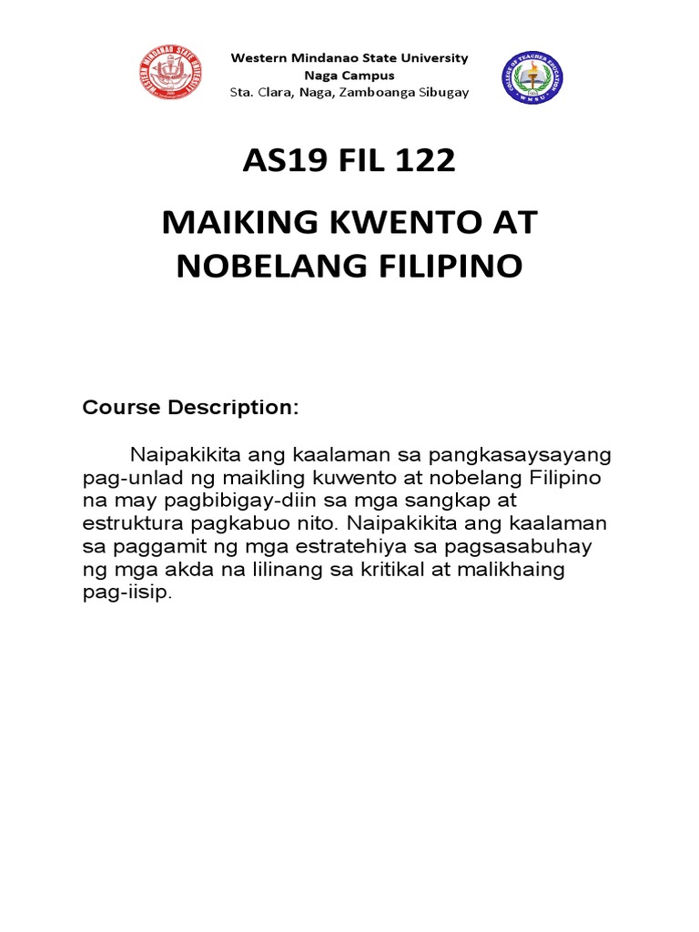 Week 6maikling Kuwento at Nobelang Filipino (As19 Fil 122) | PDF
