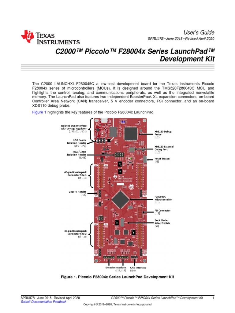 C2000™ Piccolo™ F28004X Series Launchpad™ Development Kit: User'S Guide ...