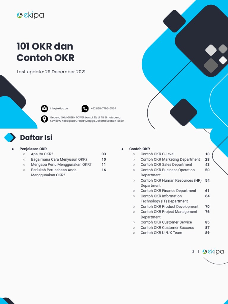 101 OKR Dan Contoh OKR by Ekipa | PDF
