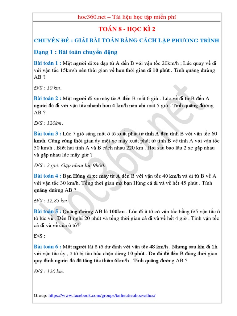 Dc8 Giai BT Bang Cach Lap PT Thcs Nguyen Cong Tru | PDF