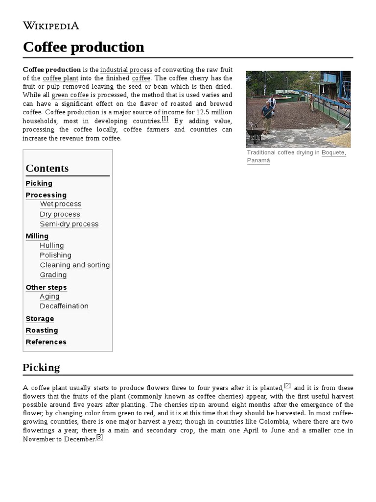 Coffee Production | PDF | Agriculture | Coffee