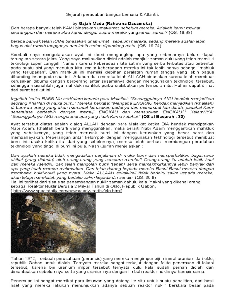 Sejarah Peradaban Bangsa Lemuria | PDF
