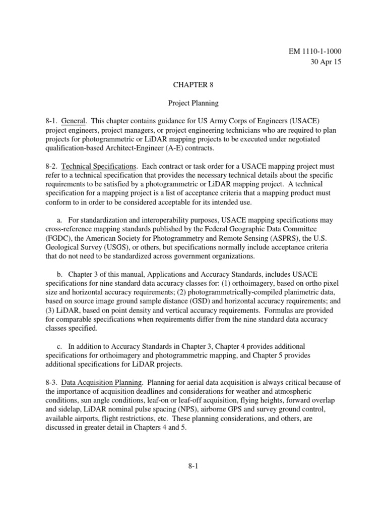 CHAPTER 8 - Project Planning | PDF | Lidar | Metadata