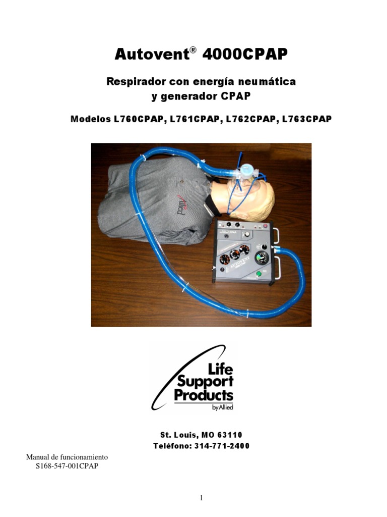 AutoVent 4000 CPAP - Spanish | PDF | Sistema respiratorio | Respiración