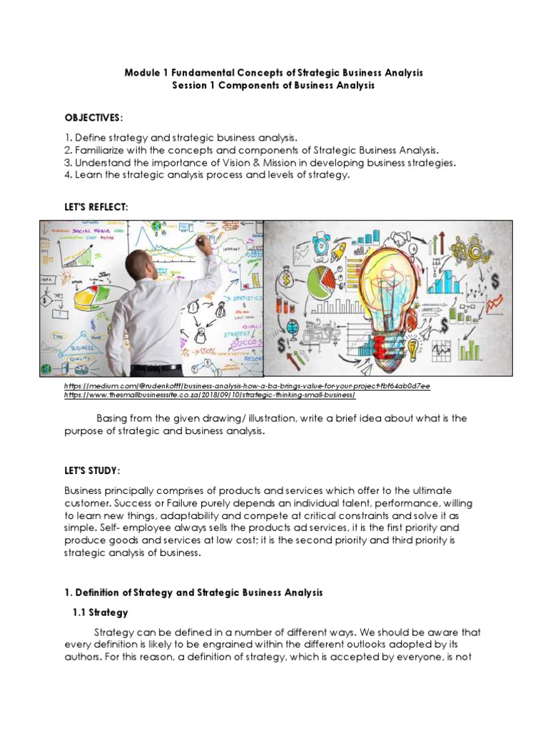Module 1 Session 1 Fundamental Concepts of Strategic Business Analysis ...
