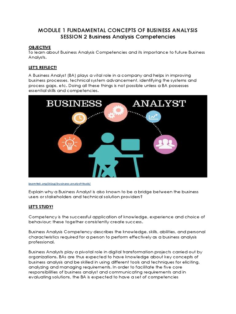 Business Analysis Competencies | PDF | Business Analysis | Intelligence ...