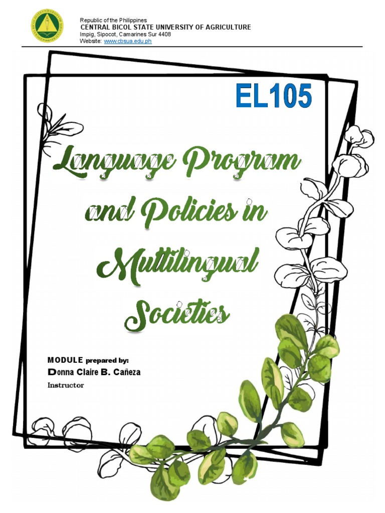 Language Policies in Multilingual Societies | PDF | Multilingualism | Teachers