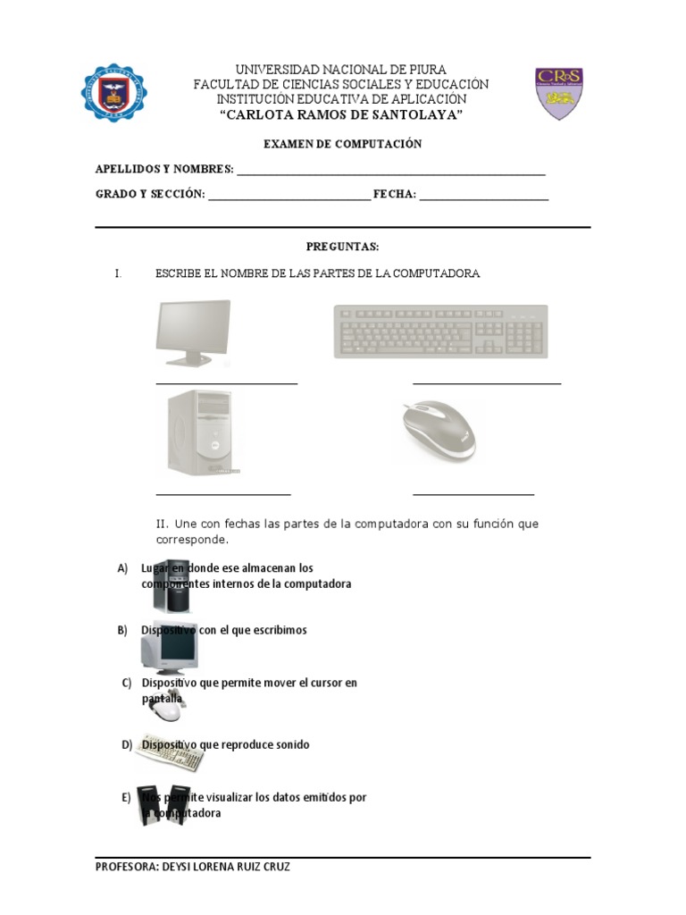 Examen De Computación 1 Pdf