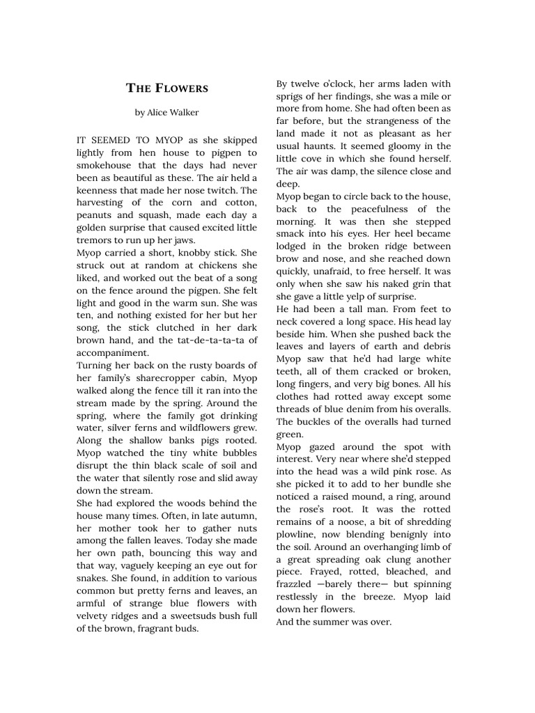 WALKER - The Flowers | PDF