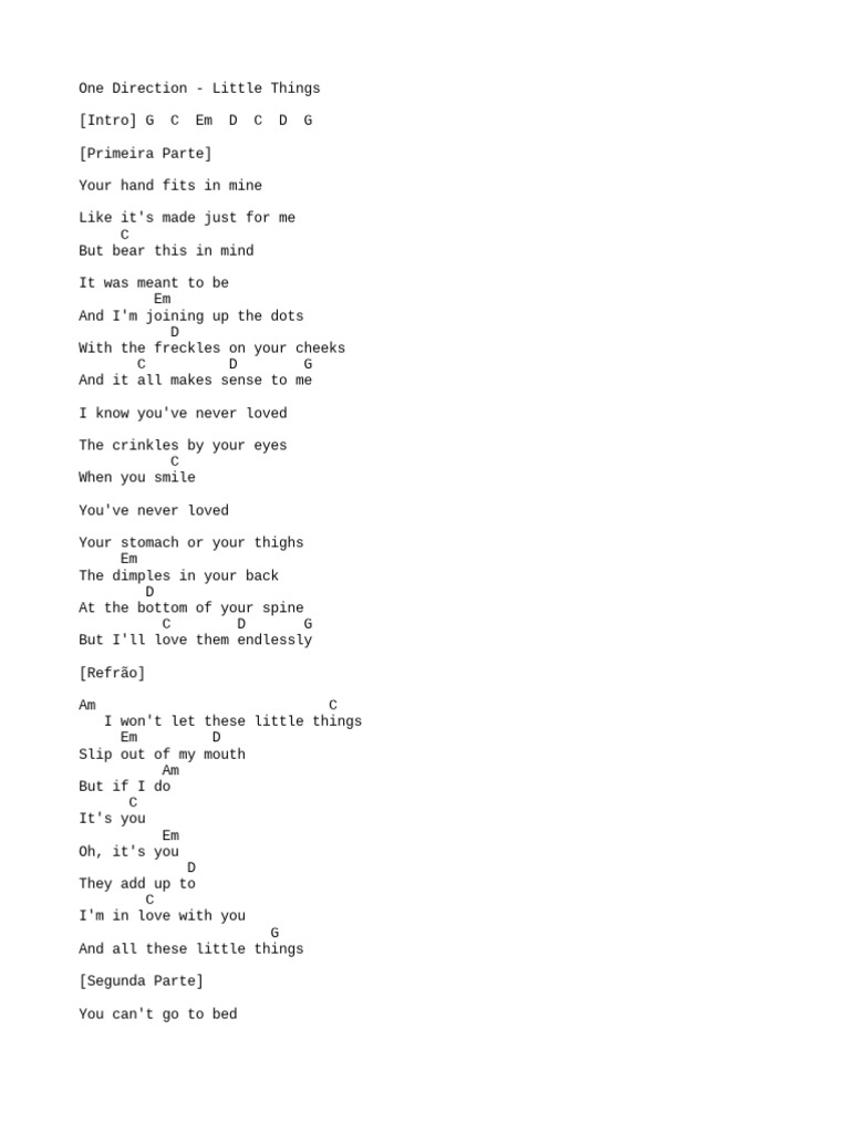 One Direction - Little Things Chords | PDF