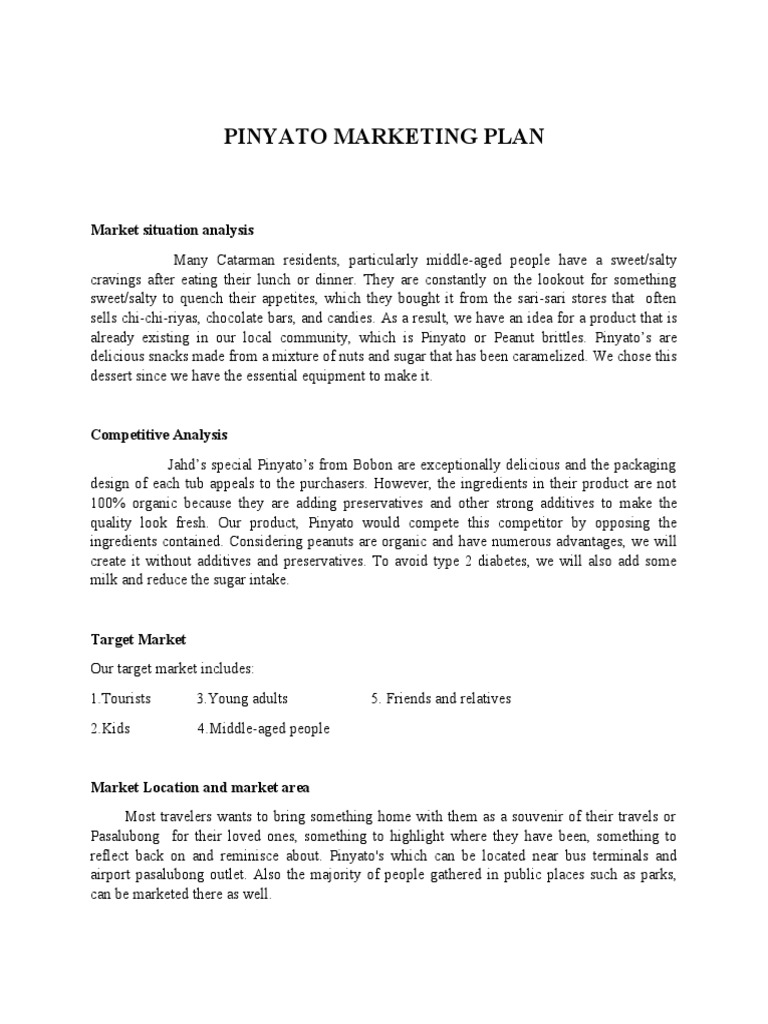 Pinyato Marketing Plan: Market Situation Analysis | PDF | Marketing ...