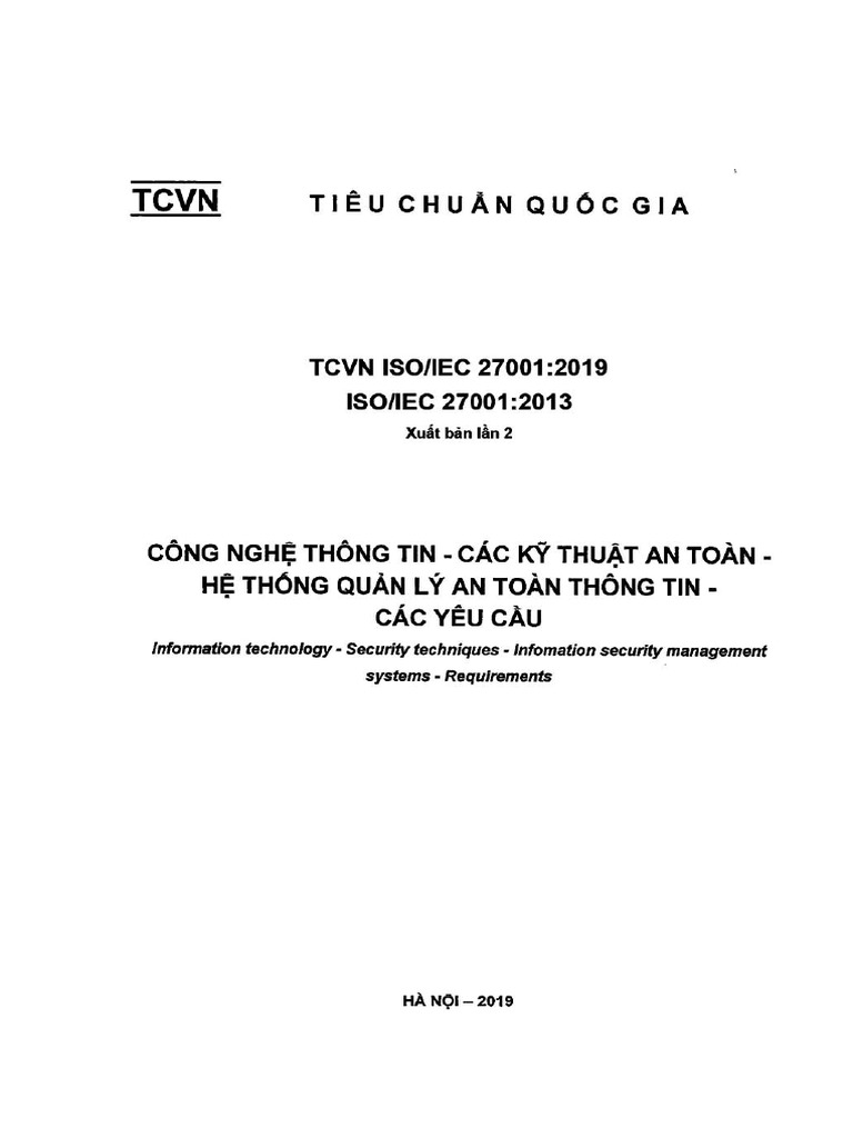 Tieu Chuan ISO 27001-2013 | PDF