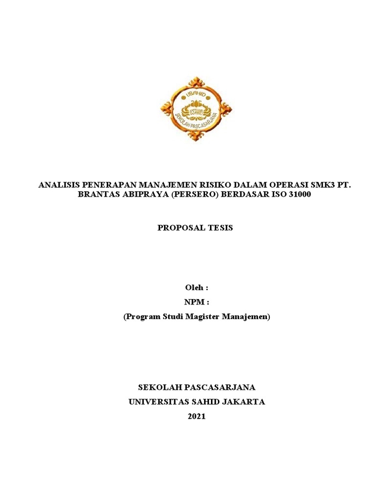 Contoh Proposal Tesis | PDF