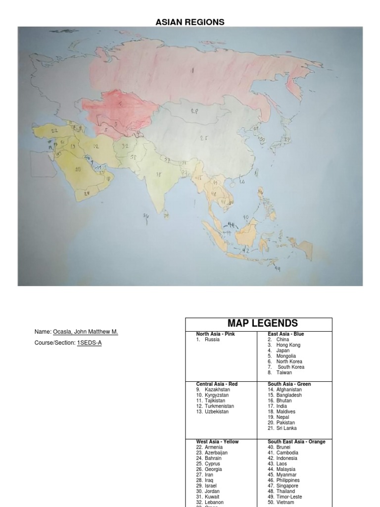 Asian Regions Map | PDF