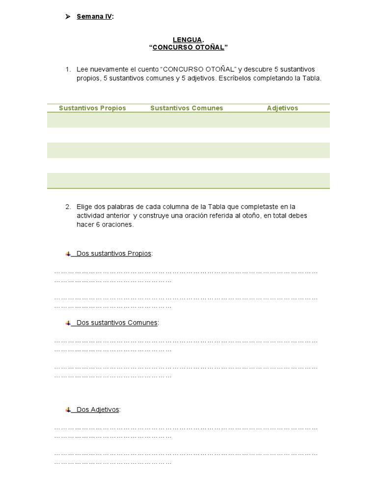 PROYECTO OTOÑO 3º - 4ta PARTE | PDF | Adjetivo