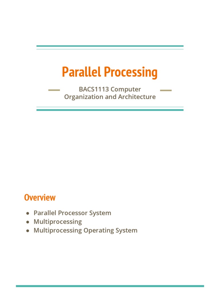 Lec 6 Parallel Processing Pdf Central Processing Unit Process Computing
