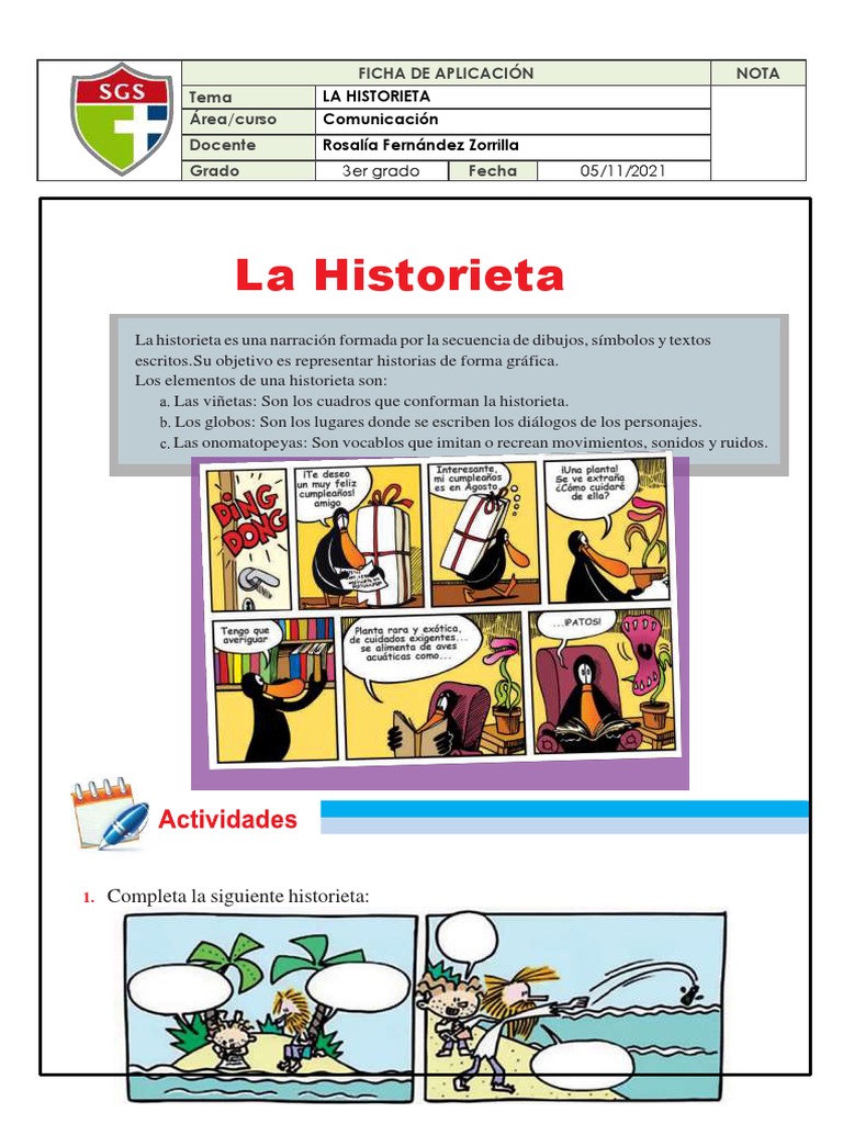 Sesión N N°4 - La Historieta | PDF