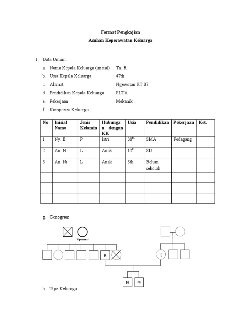 Format Pengkajian Keluarga Longcase | PDF